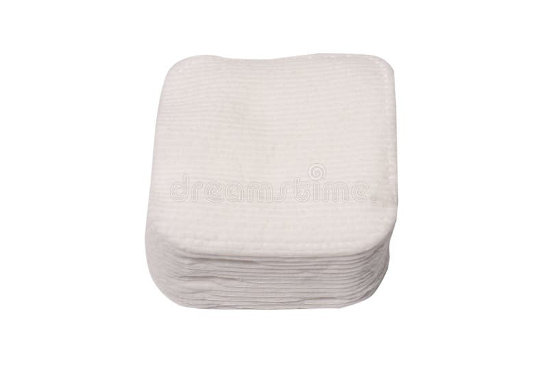 Stack of White Cotton Sponges Isolated on a White Background. Stock ...