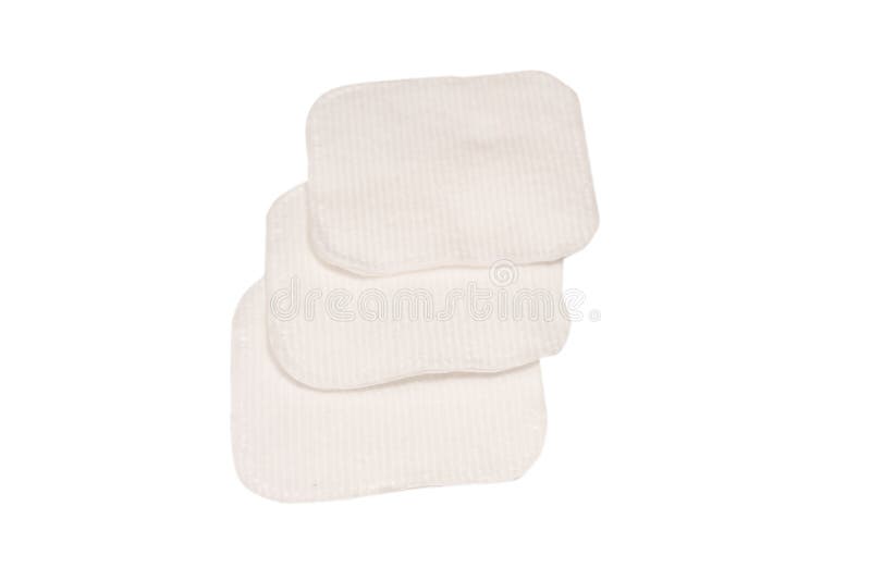 Stack of White Cotton Sponges Isolated on a White Background Stock ...