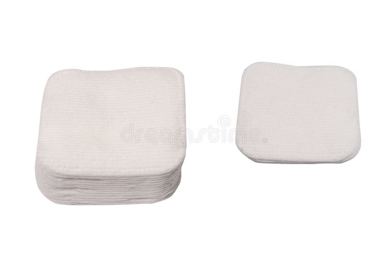 Stack of White Cotton Sponges Isolated on a White Background Stock ...