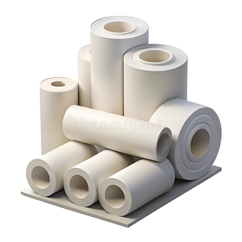 Stack of White Cylindrical Tubes and Rolls Abstract Stock Illustration ...