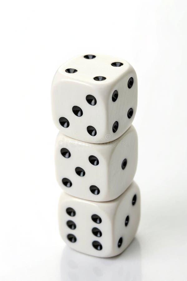 Stack of White Dice on a White Background Stock Illustration ...