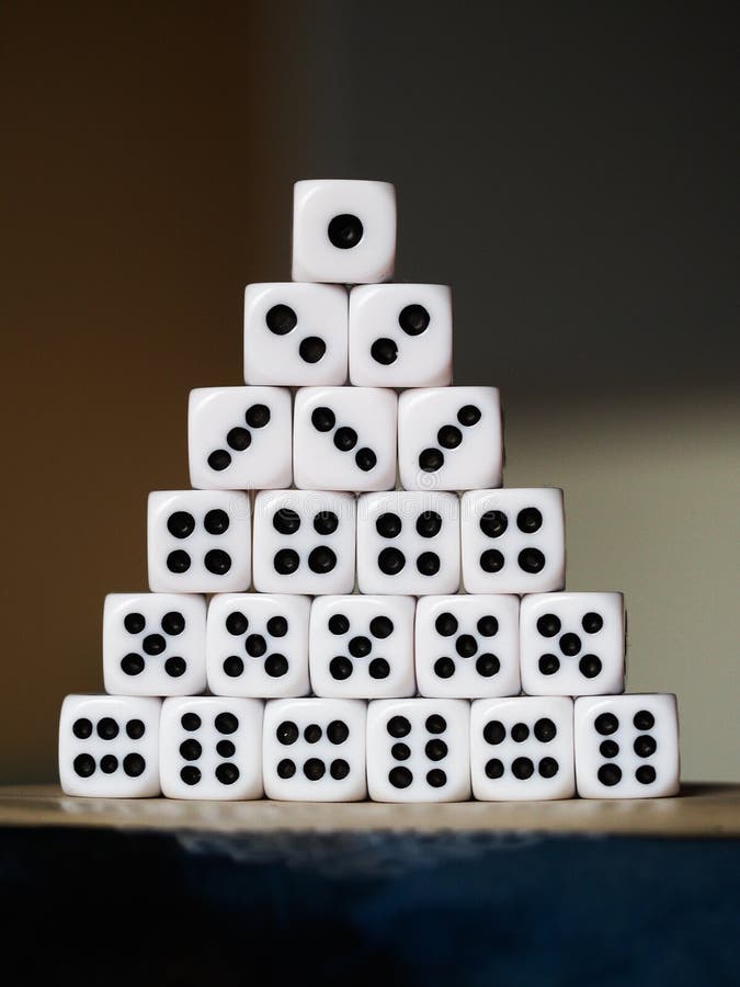 A stack of white dice stock image. Image of plastic - 354732559