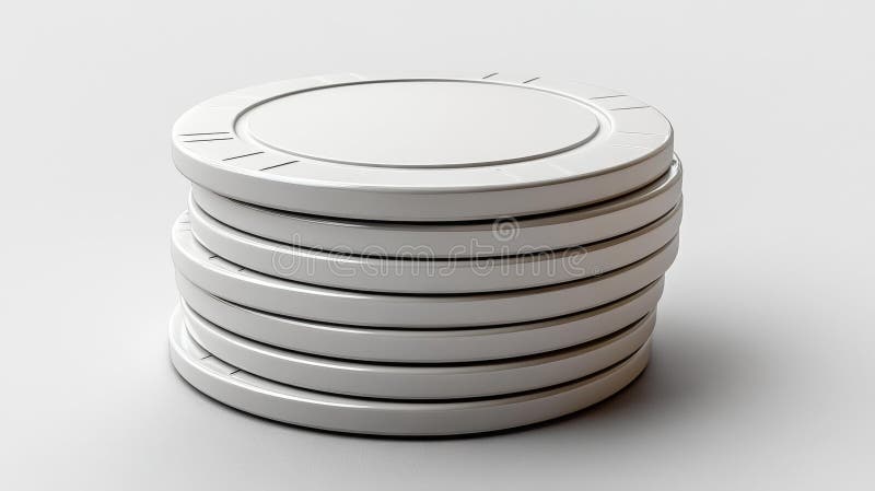 Stack of White Discs Generative AI Stock Illustration - Illustration of ...