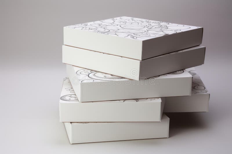 Stack of White Elegant Gift Boxes on Neutral Background Stock Photo ...