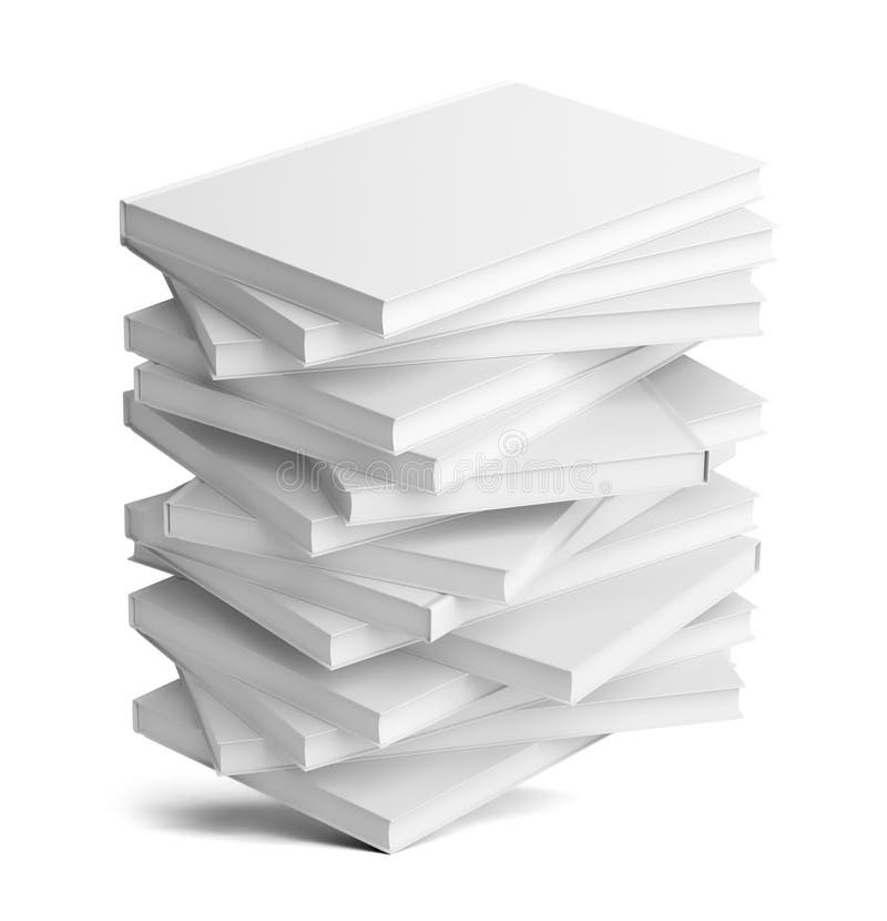 A Stack of White Empty Books. Stock Illustration - Illustration of ...