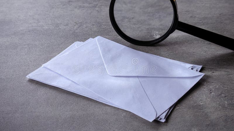 Stack White Envelope Magnifying Glass Stock Photos - Free & Royalty ...