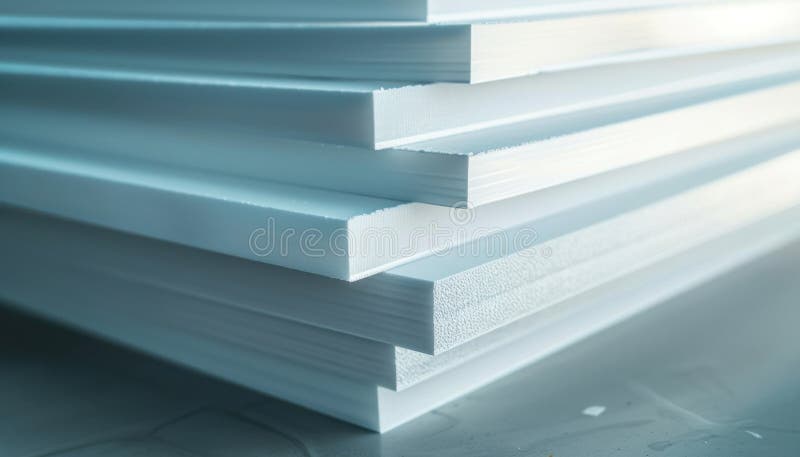 Stack of White Foam Board Sheets Arranged Neatly on a Table in a Well ...