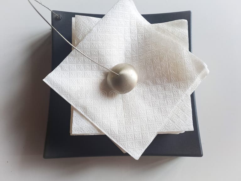 Stack of White Folded Napkins on the Table. Paper Napkins Stack of ...