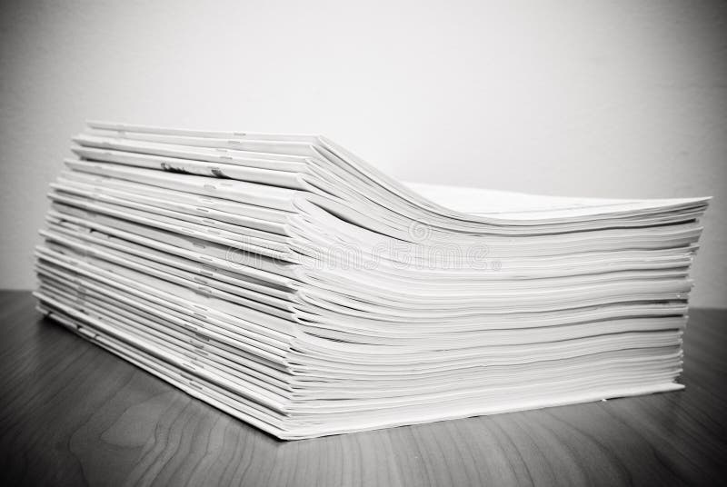 Stack of white journals stock photo. Image of macro, printout - 12681008