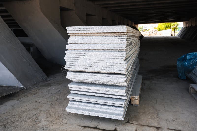 Stack of White Marble Slabs on Construction Site for Decoration of ...