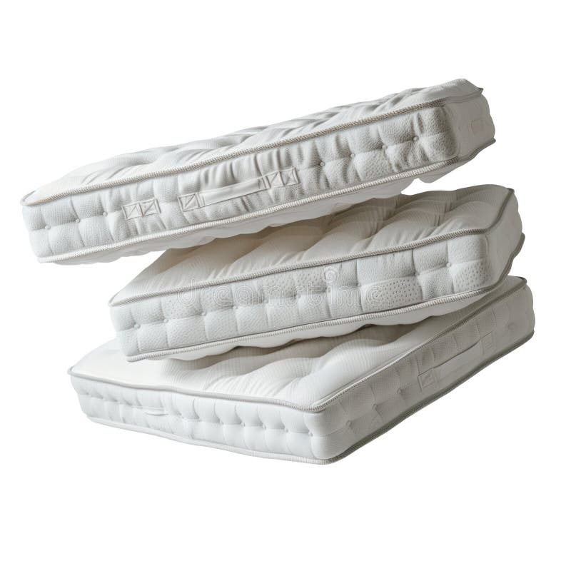 Stack of White Mattresses Isolated on a White or Transparent Background ...