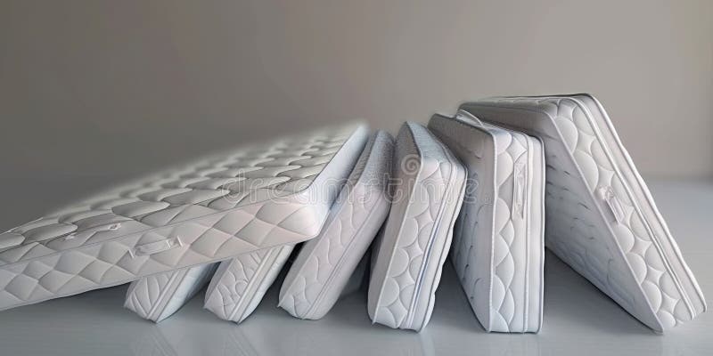A Stack of White Mattresses on Top of Each Other Stock Photo - Image of ...