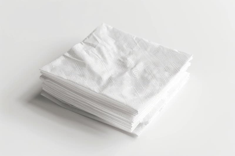 A Stack of White Napkins Sits on Top of a Table, Ready for Use Stock ...