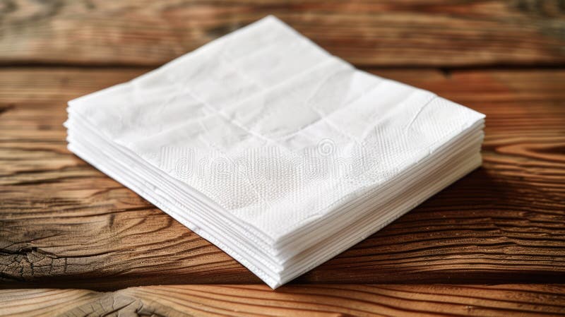 Stack of White Napkins on Textured Surface Stock Illustration ...