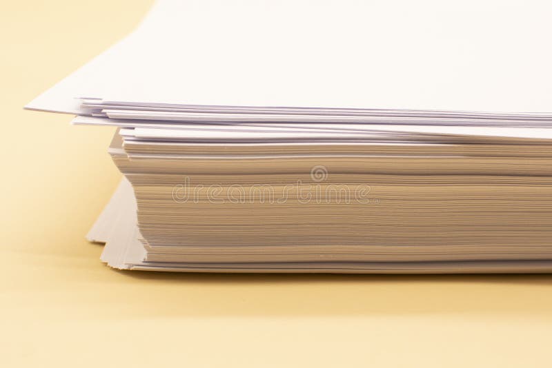 A Stack of White Office Paper on the Desktop. Business Concept Stock ...