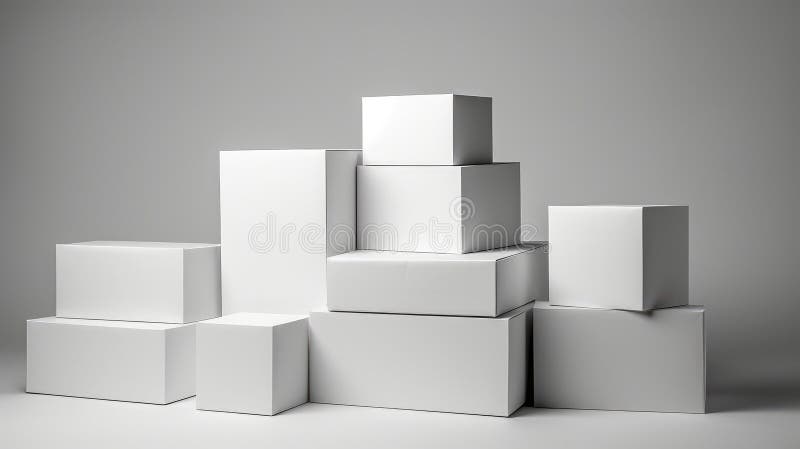 Stack white packaging box stock illustration. Illustration of reliable ...