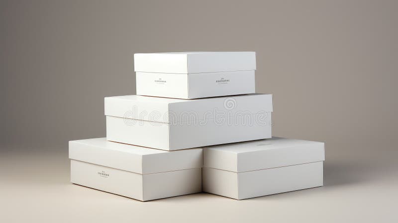 Stack white packaging box stock illustration. Illustration of durable ...