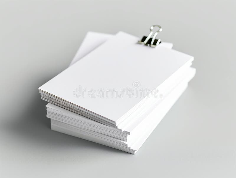 Stack of White Paper with Binder Clip Stock Photo - Image of surface ...