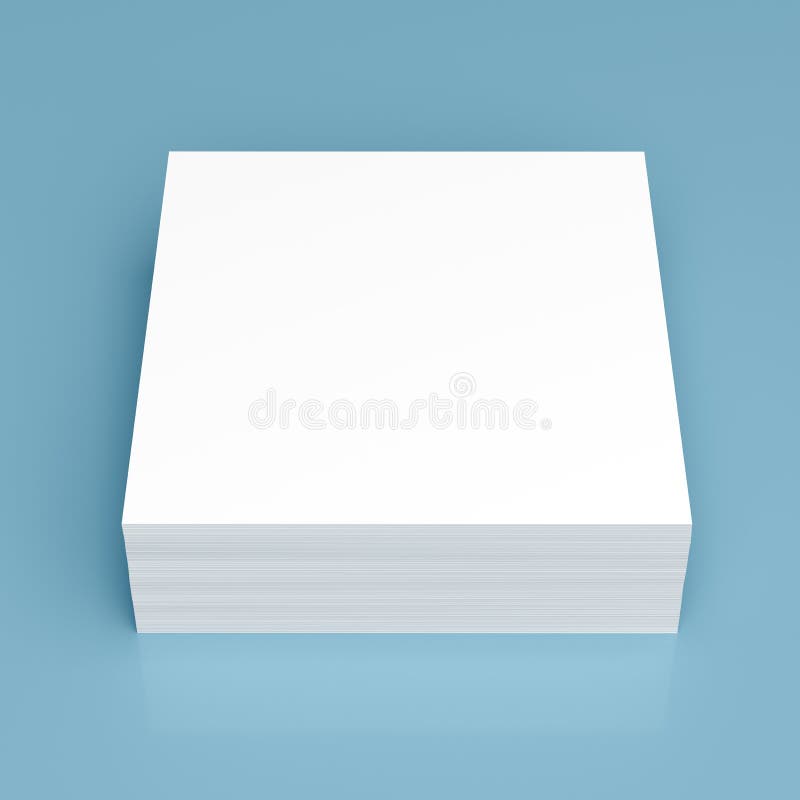 Stack of White Paper on Blue Background Stock Illustration ...