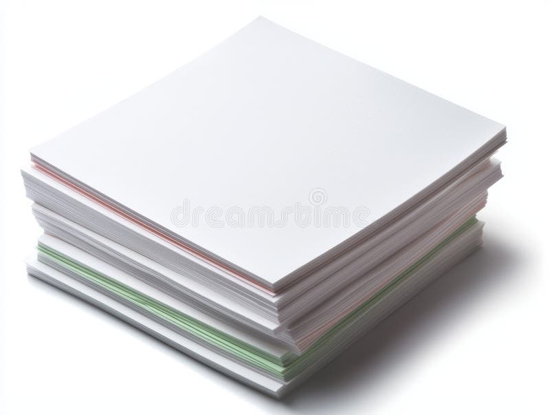Stack of White Paper with Colored Sheets. Stock Illustration ...