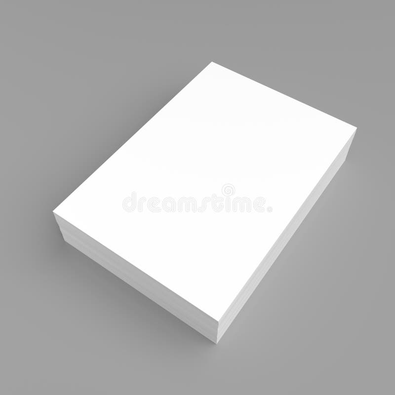 Stack of White Paper on White Background Stock Image - Image of path ...