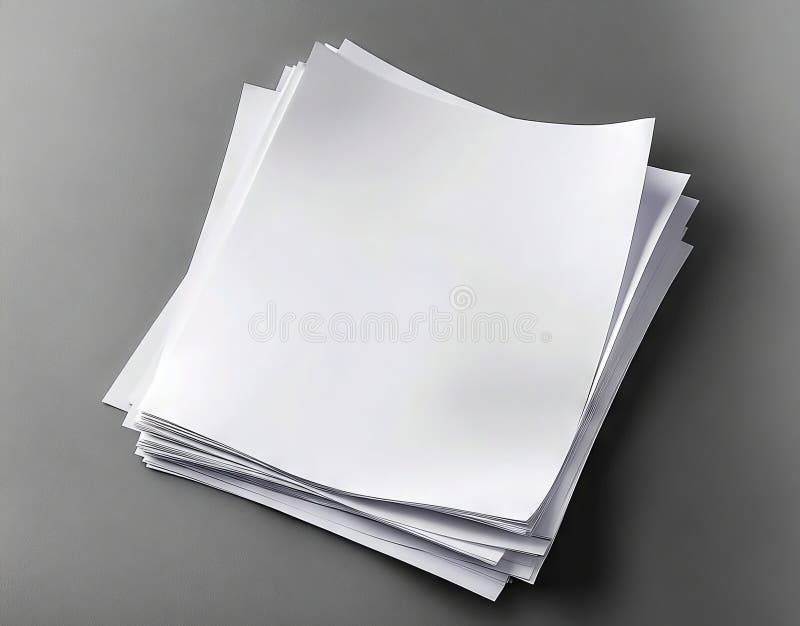 A Stack of White Paper on a Gray Surface Stock Photo - Image of ...
