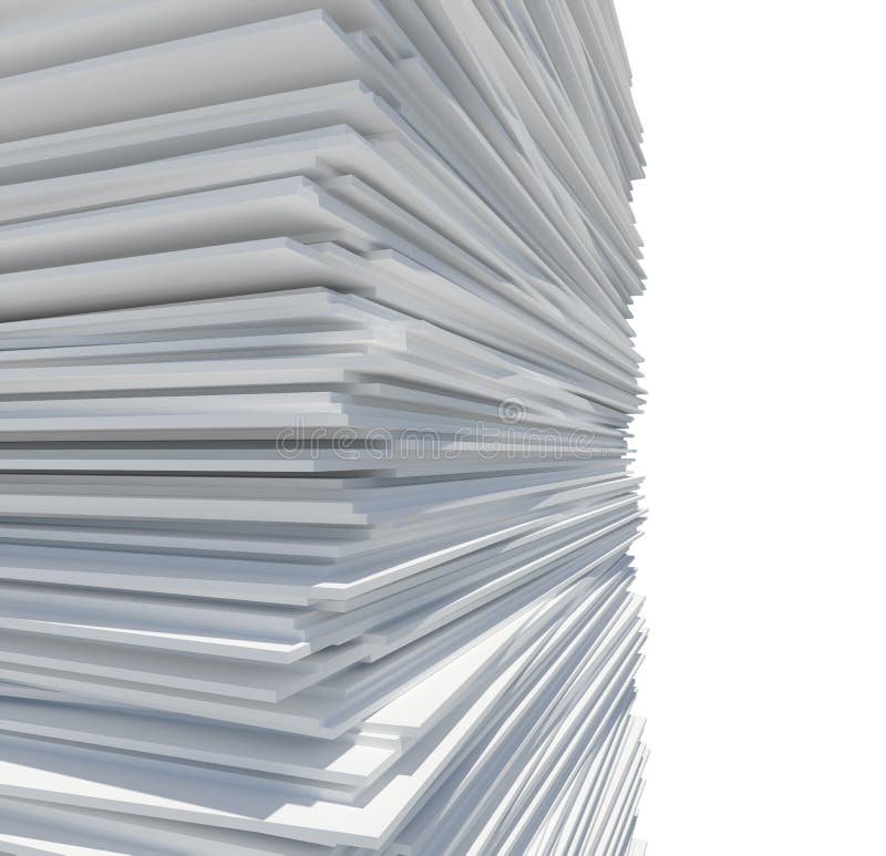 A stack of white papers stock illustration. Illustration of objects ...