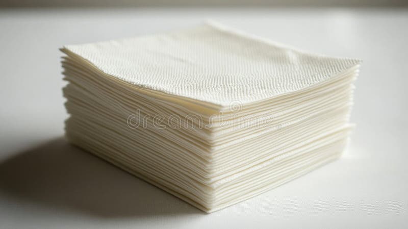 Stack of White Paper Napkins on White Background Stock Illustration ...
