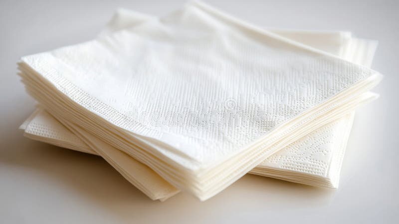 Stack of White Paper Napkins on a Table Stock Illustration ...