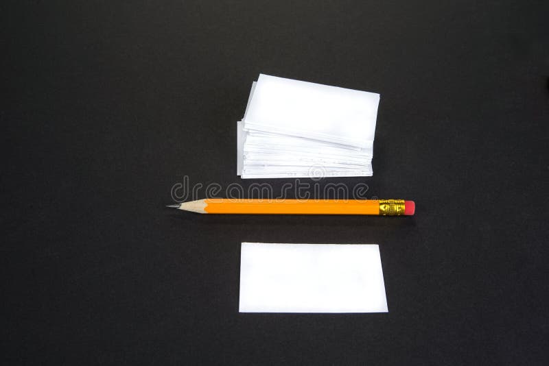 Stack of White Paper Notes with Pencil Stock Photo - Image of creased ...