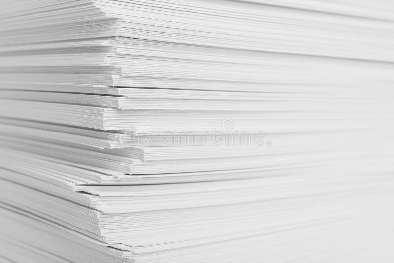 Stack of White Paper Sheets, Closeup Stock Photo - Image of high ...