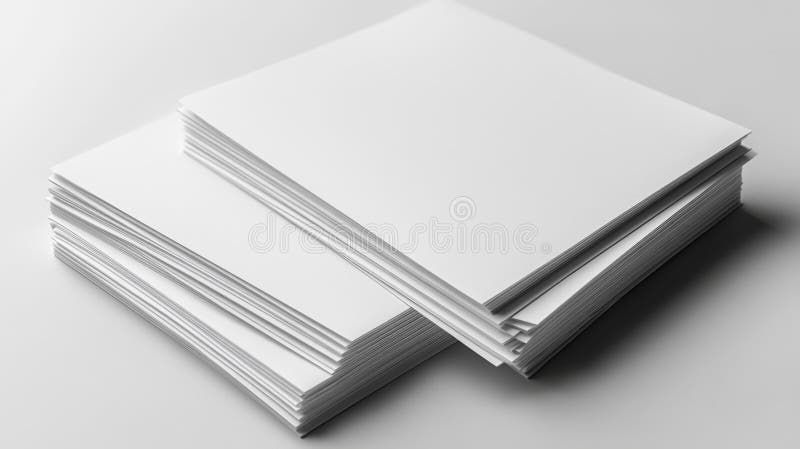 Stack of White Paper Sheets Generative AI Stock Illustration - Illustration of office, clean ...