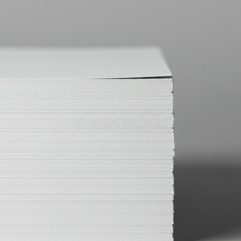 Stack of White Paper Sheets, Neatly Aligned, Showcasing Fine, Parallel ...