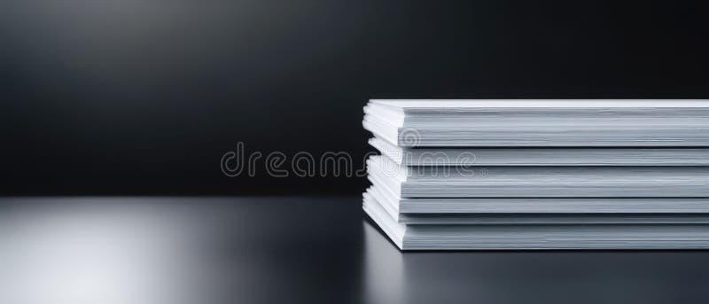 Stack of White Paper Sheets on a Smooth Surface Stock Illustration ...