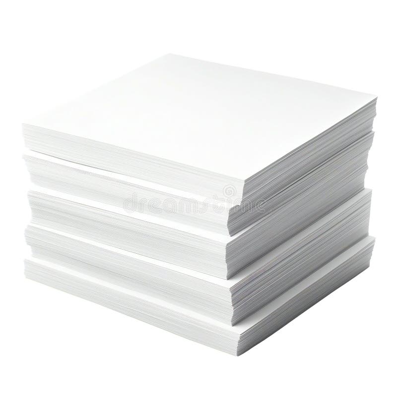 Stack of White Paper Sheets Stationery Office Supplies Blank Isolated ...
