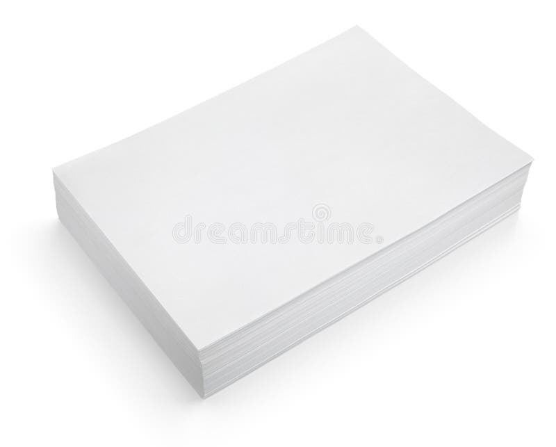Stack of White Paper on White Background Stock Image - Image of path ...