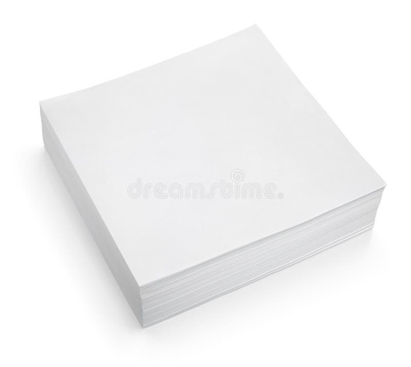Stack of White Paper on White Background Stock Image - Image of form ...
