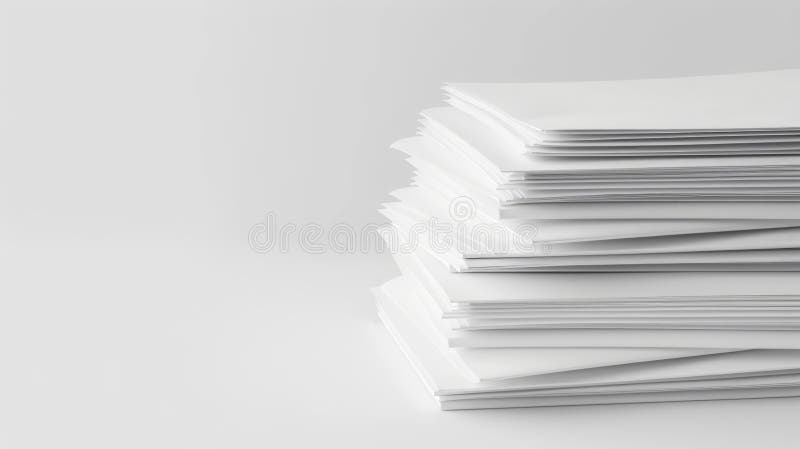 The Stack of White Papers.AI Generated Image Stock Image - Image of ...