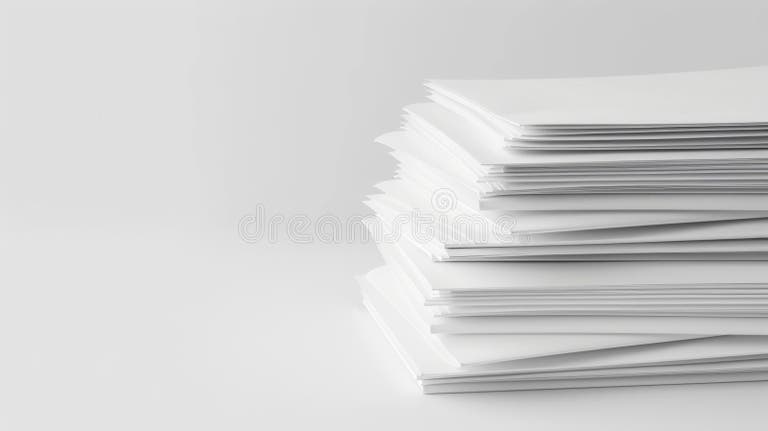 The Stack of White Papers.AI Generated Image Stock Image - Image of ...