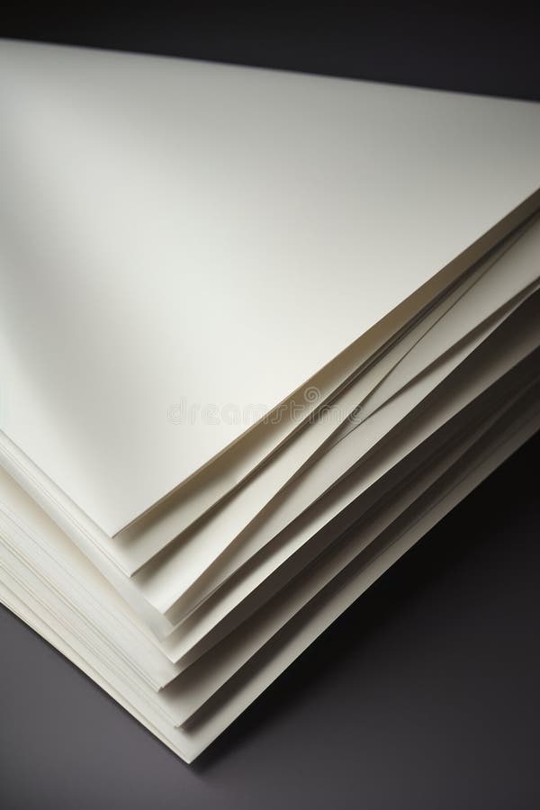 Stack of White Papers on Black Surface with Black Background ...