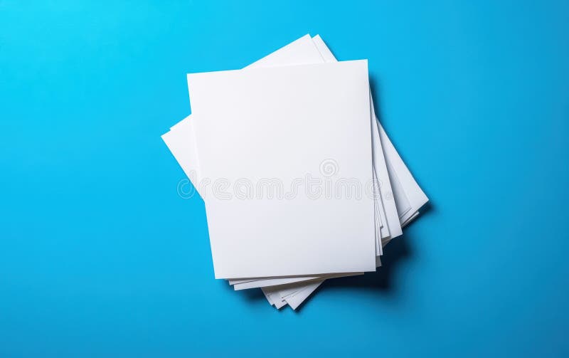 A Stack of White Papers Piled Neatly on Top of One Another. Stock Photo - Image of file, project ...