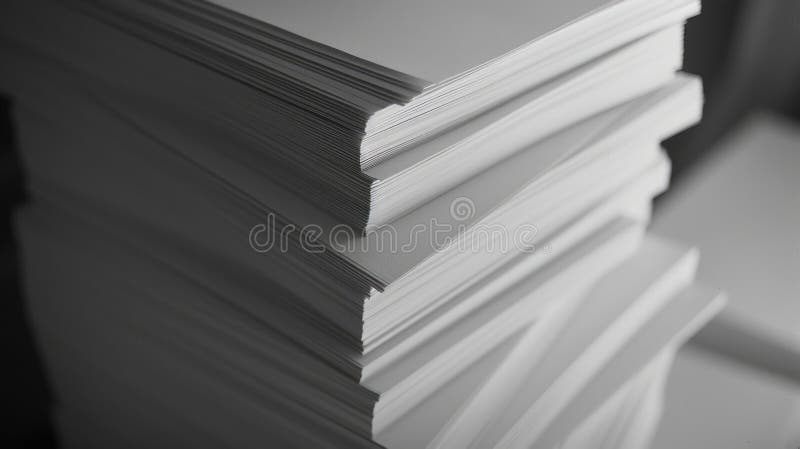 A Stack of White Papers is Piled on Top of Each Other Stock Photo ...