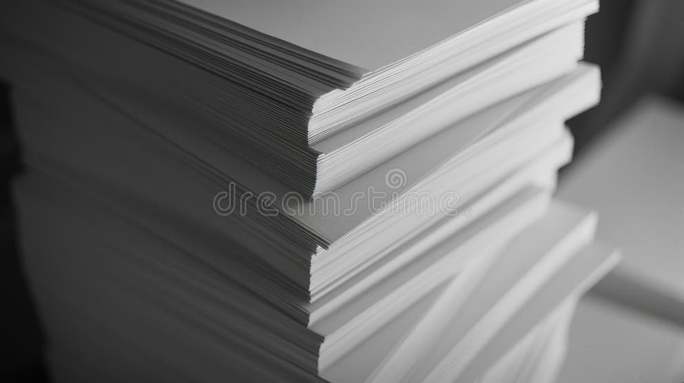 A Stack of White Papers is Piled on Top of Each Other Stock Photo ...