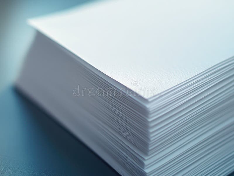 A Stack of White Papers Placed on a Table, Perfect for Office or Home ...