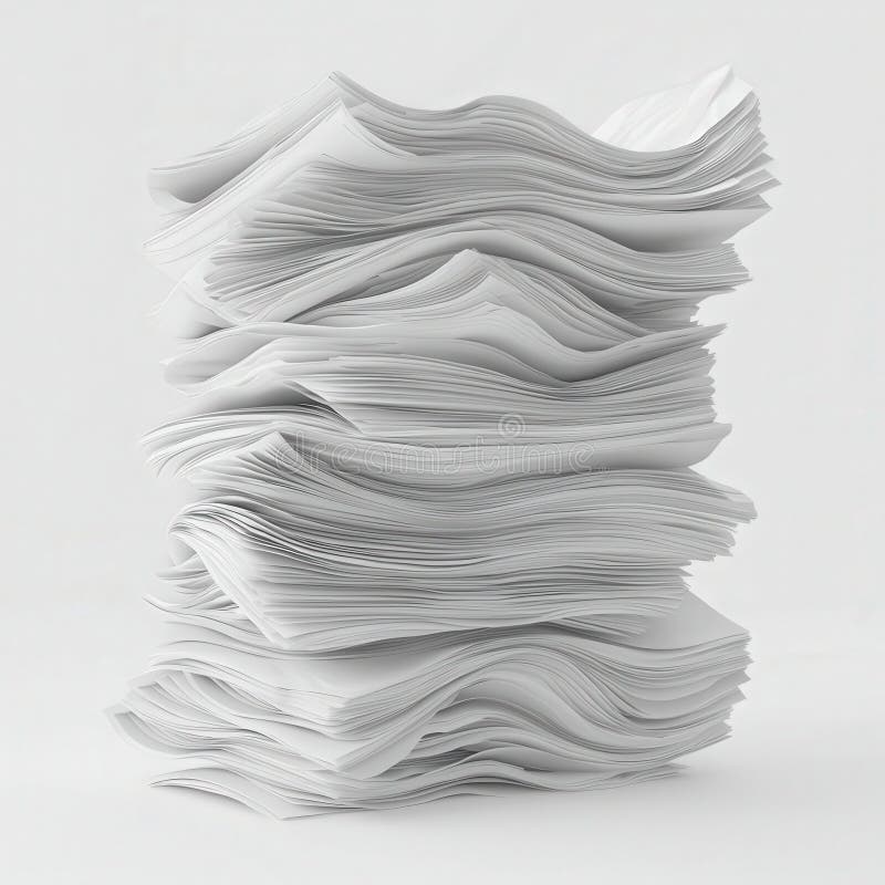 Stack of White Papers with Random Arrangement Stock Image - Image of ...