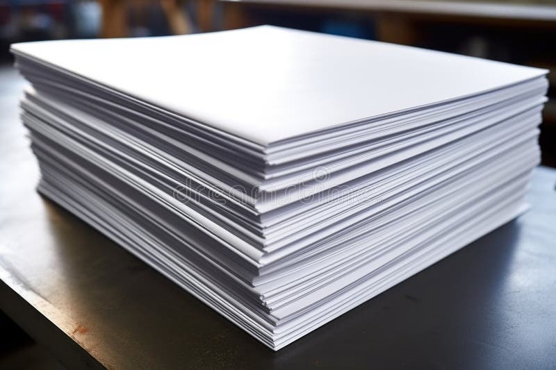 Stack of White Papers Ready for Printing Flyers Stock Illustration ...
