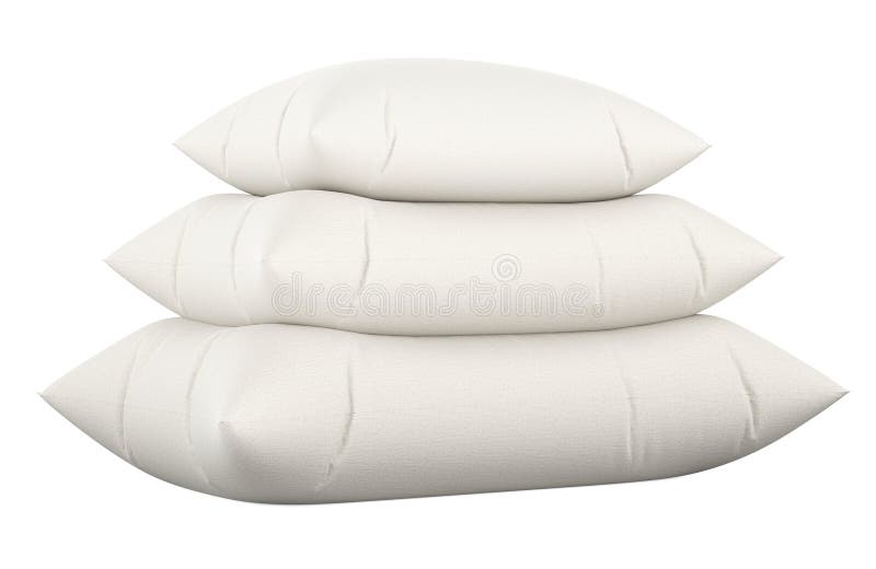 Stack of White Pillows. 3D Rendering Stock Illustration - Illustration ...