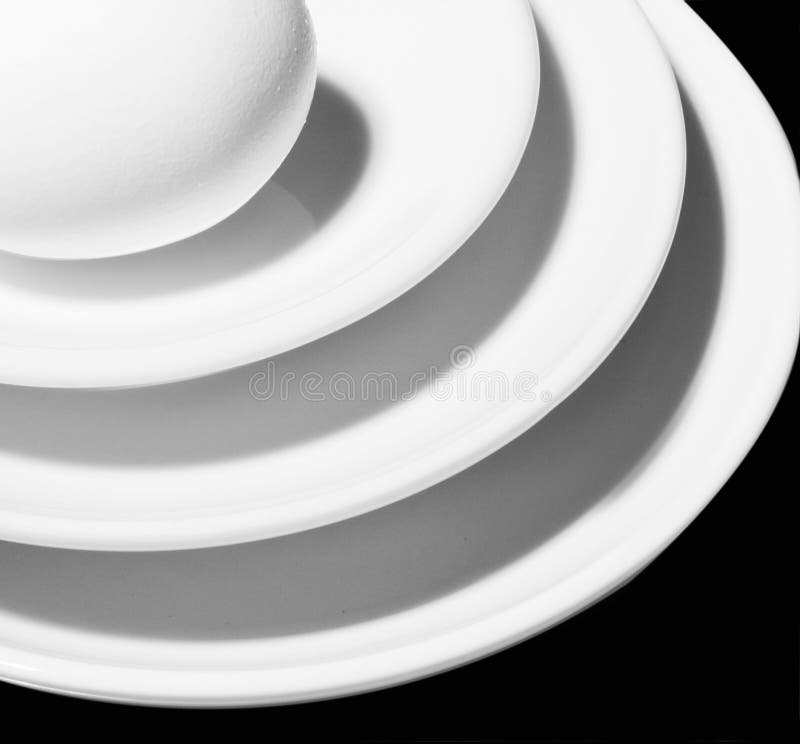 Stack of White Plates of Different Sizes Stock Image - Image of plate ...