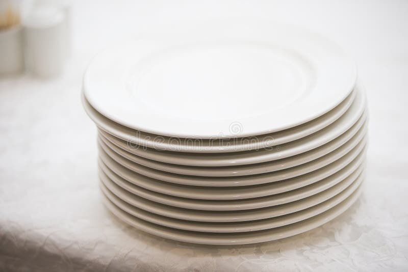 White plates stock image. Image of prepare, clean, ceramic - 174537509