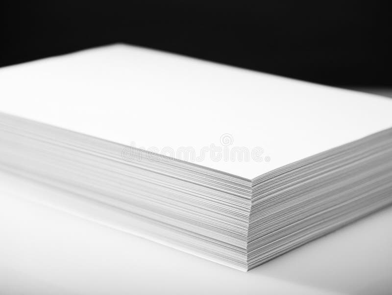 Stack of White Printer and Copier Paper Stock Image - Image of ...